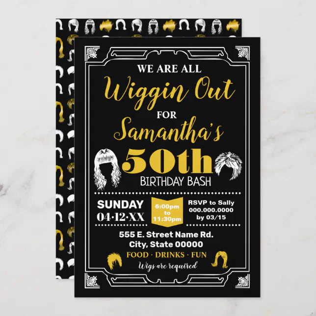 Wigs party Wiggin out birthday bash Invitation | Zazzle