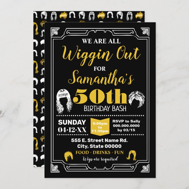 Wigs party Wiggin out birthday bash Invitation | Zazzle