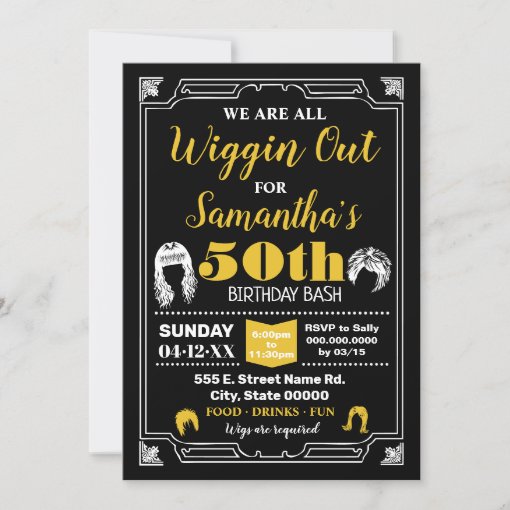 Wigs party Wiggin out birthday bash Invitation | Zazzle