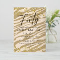 Wild 40th Birthday Forty Gold Invitation | Zazzle