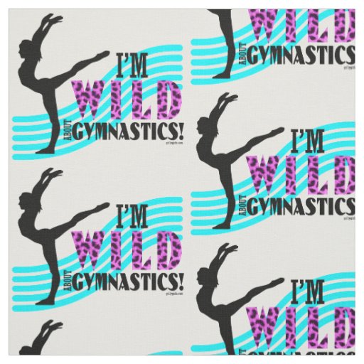Wild About Gymnastics Fabric | Zazzle