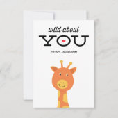 Wild about you classroom valentine's day card | Zazzle