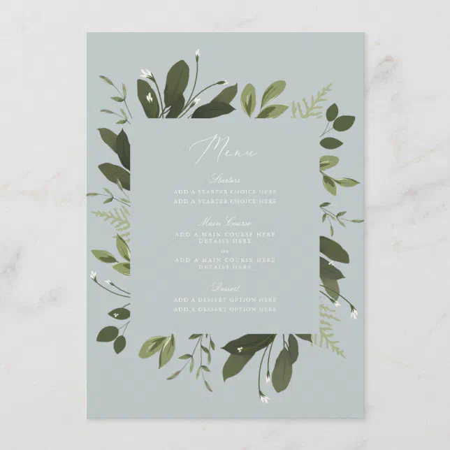 Wild and Green Menu Card | Zazzle