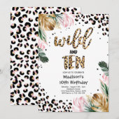 Wild And Ten Leopard Print 10th Birthday Party Invitation | Zazzle