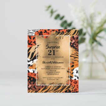 Wild Animal Print Birthday Party Invitations | Zazzle
