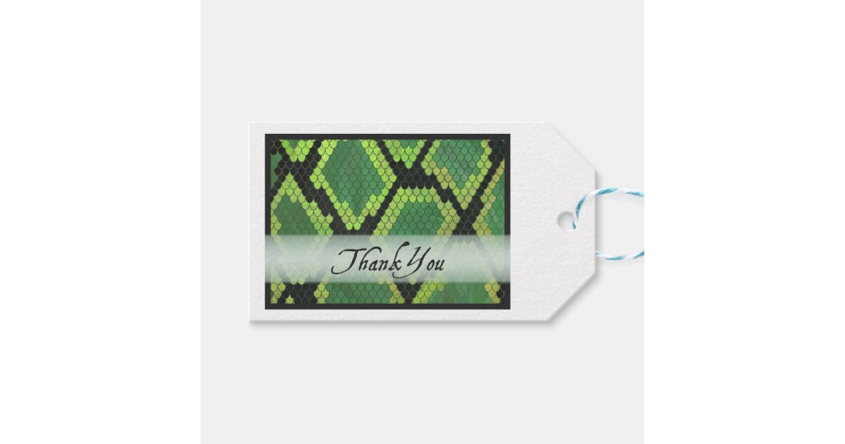 Wild Animal Snake Thank You Gift Tags | Zazzle
