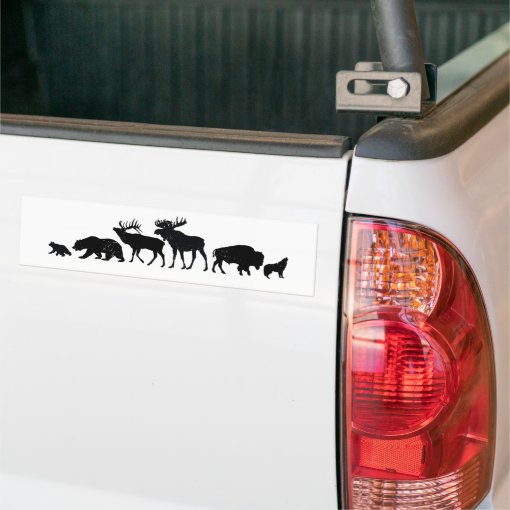 Wild Animals of Yellowstone Bumper Sticker | Zazzle
