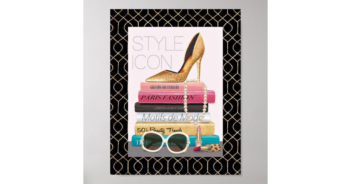 Wild Apple | Style Icon - Gold Stiletto Poster | Zazzle