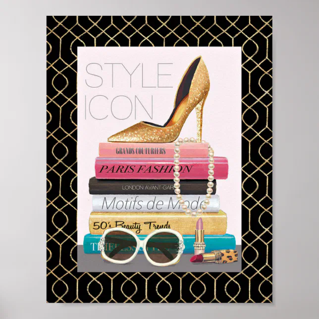 Wild Apple | Style Icon - Gold Stiletto Poster | Zazzle