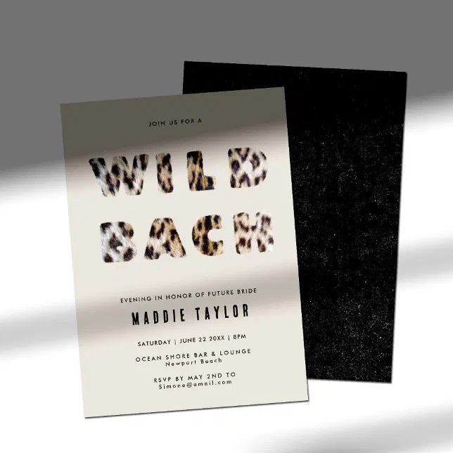 Wild Bach Leopard Fur Letters Bachelorette Party Invitation | Zazzle