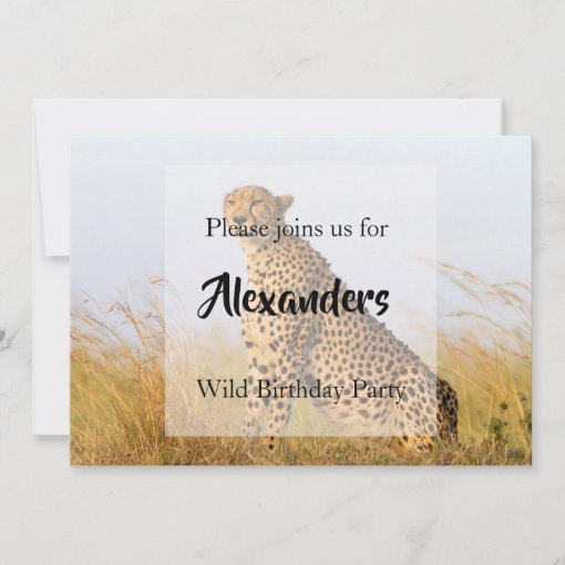 Wild Birthday Party Cheetah personalized Invitation | Zazzle