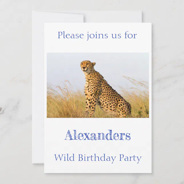 Wild Birthday Party Cheetah personalized Invitation | Zazzle