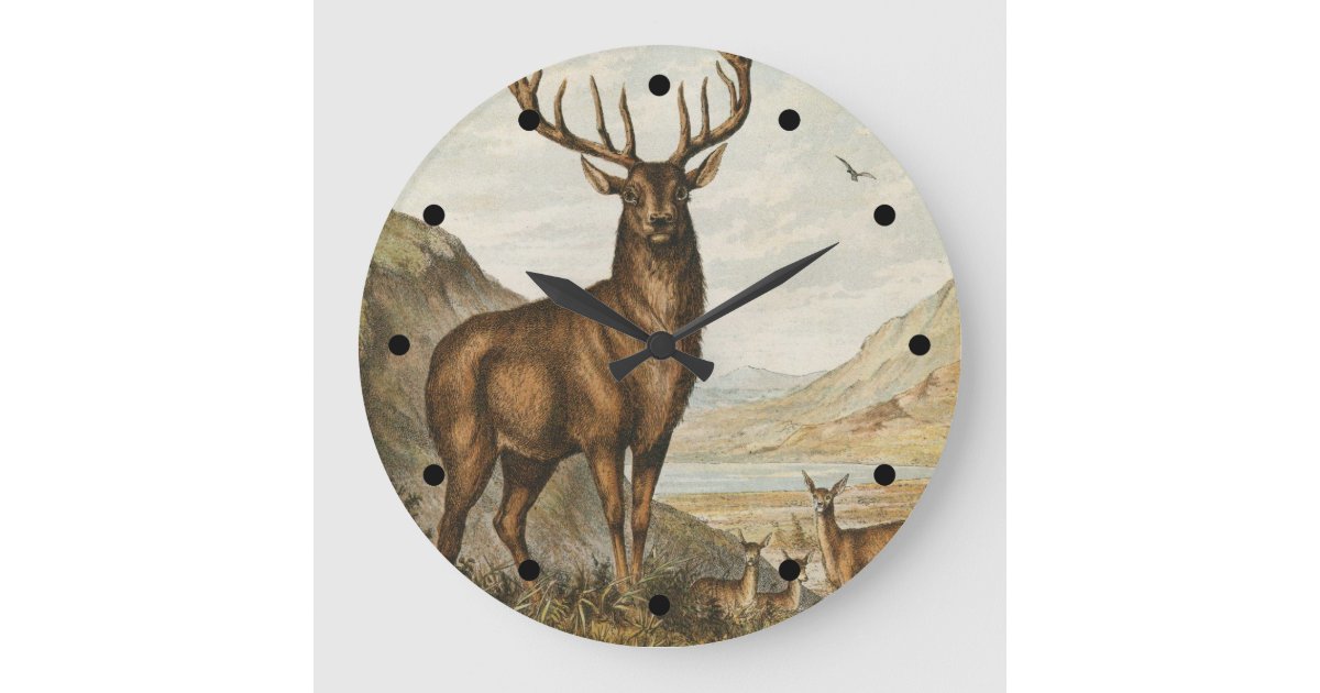 Wild Buck Large Clock | Zazzle