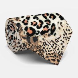 Wild Cats Modern Animal Leopard Print Pattern Neck Tie | Zazzle