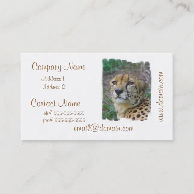 Wild Cheetah Business Cards | Zazzle