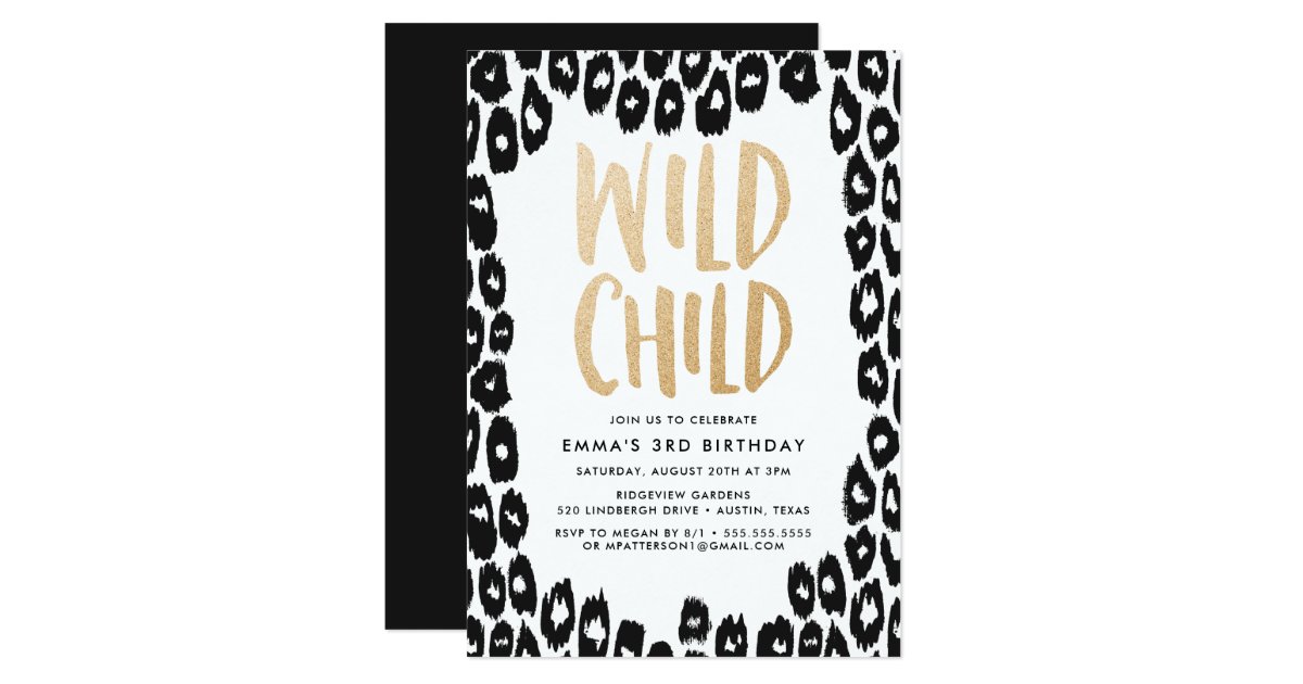 Wild Child | Birthday Party Invitation | Zazzle.com