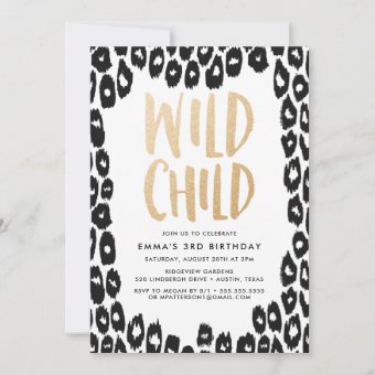 Wild Child | Birthday Party Invitation | Zazzle
