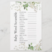 Wild daisy blooms Baby Shower Word Scramble | Zazzle