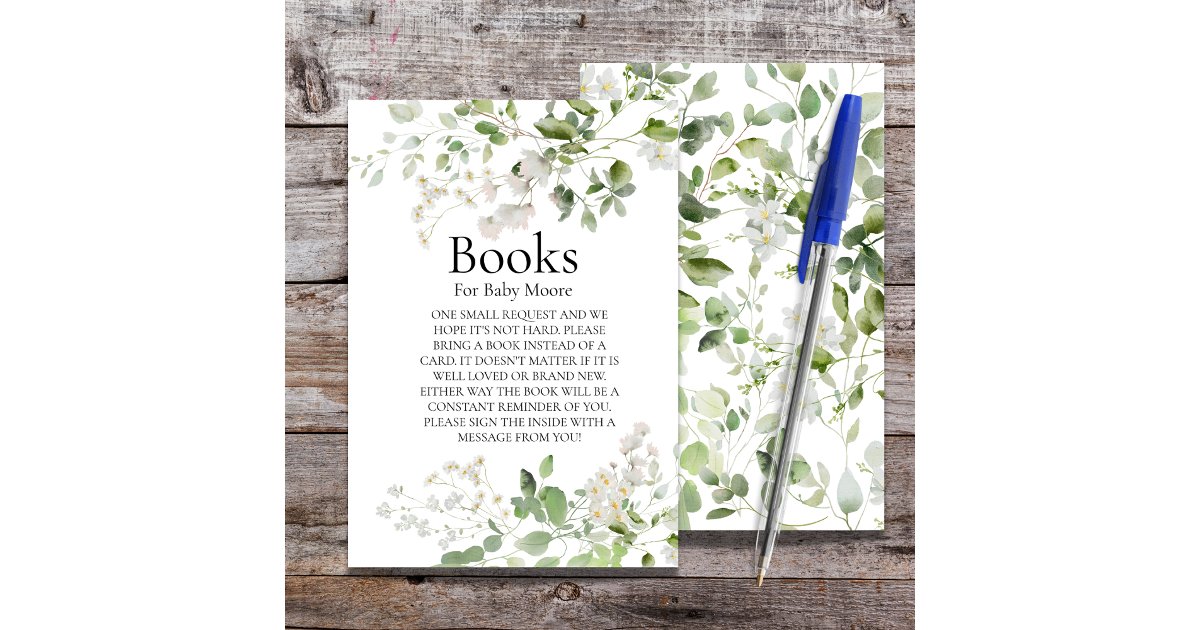 Wild daisy blooms Theme Books For Baby Sayings Enclosure Card | Zazzle