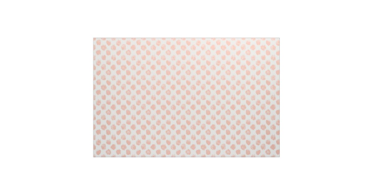 WILD DOTS Peach Watercolor Polka Dot Fabric | Zazzle