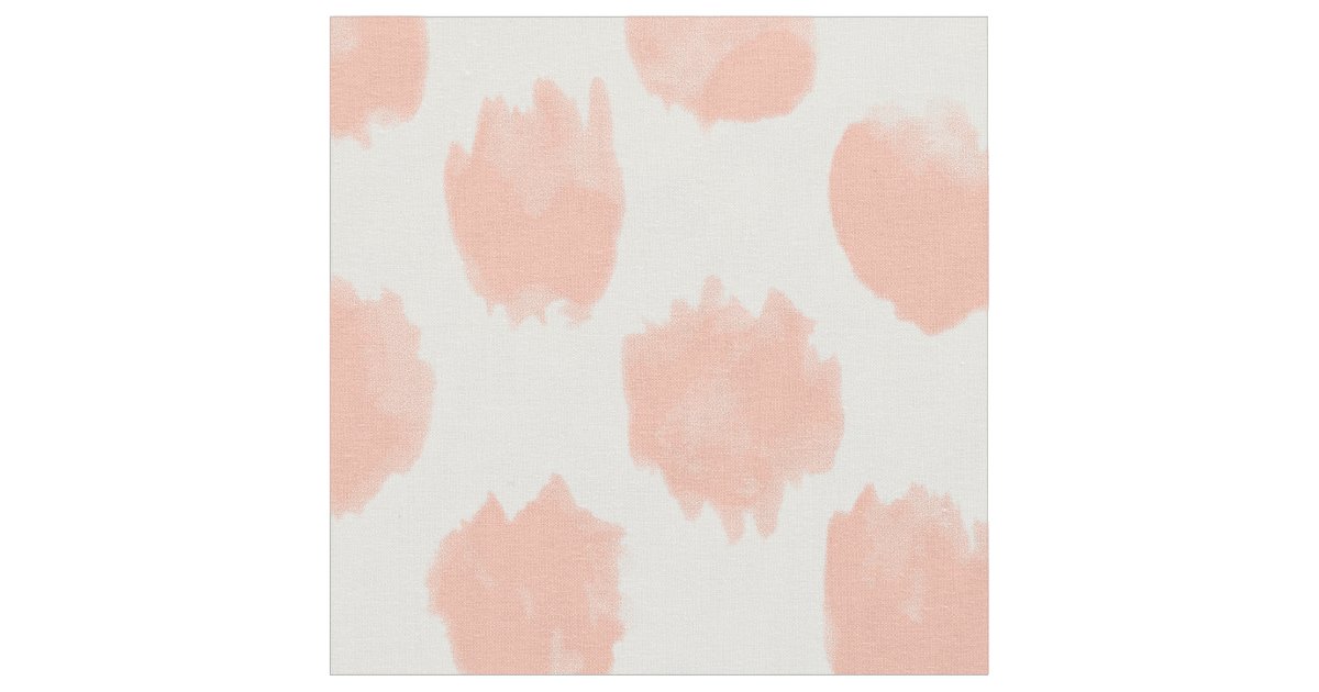 WILD DOTS Peach Watercolor Polka Dot Fabric | Zazzle