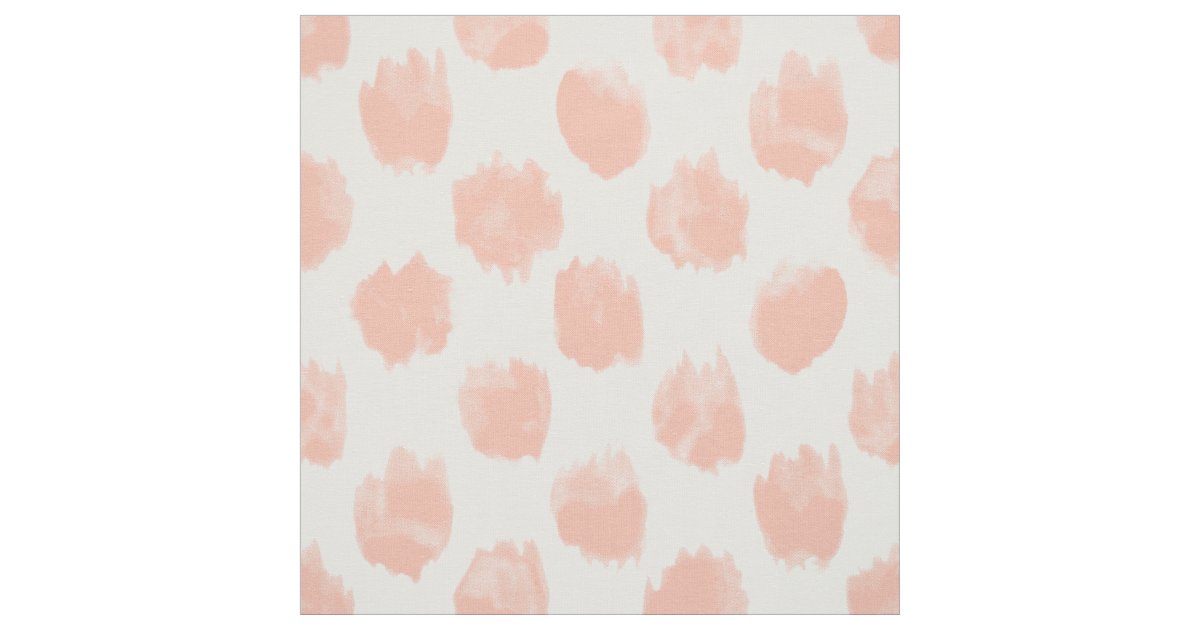 WILD DOTS Peach Watercolor Polka Dot Fabric | Zazzle