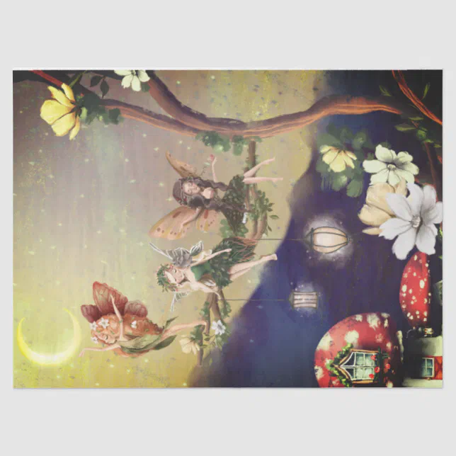 Wild Fairies Art Decoupage Tissue Paper | Zazzle