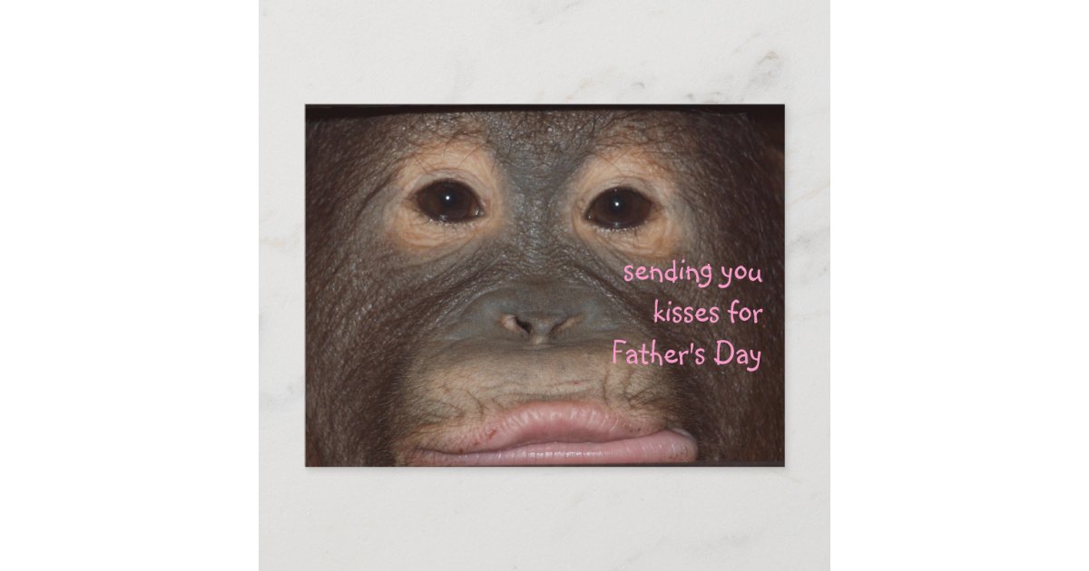 Wild Father's Day Kisses Postcard | Zazzle