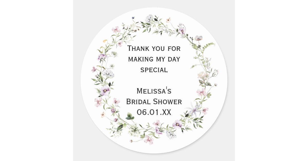 Wild Flower Blooms Personalize Stickers | Zazzle