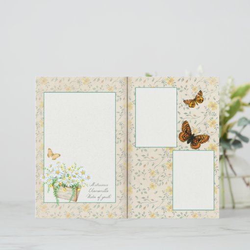 Wild Flower & Butterfly Scrapbook Ephemera | Zazzle