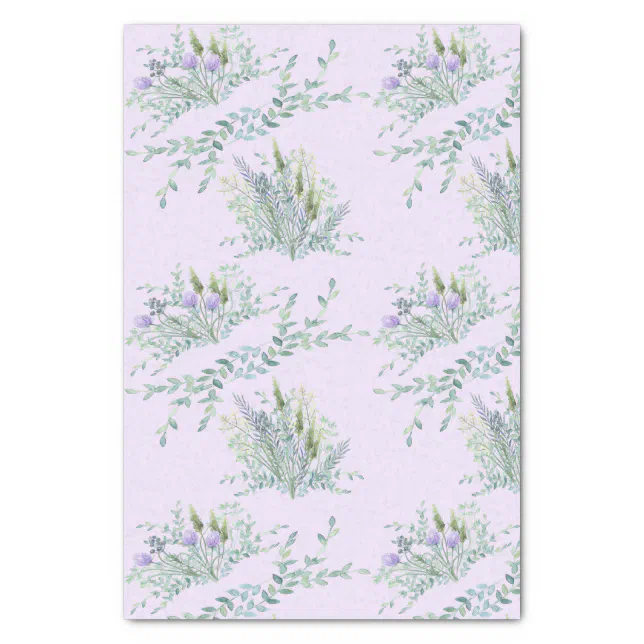 Wild Flower Herbal Lavender Pastel Tissue Paper | Zazzle
