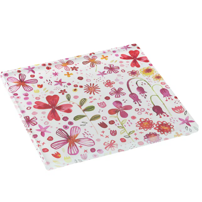 Wild Flower Watercolor Glass Coaster | Zazzle