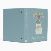 Wild Flowers Mason Jar Script Name Recipe Mini Binder | Zazzle