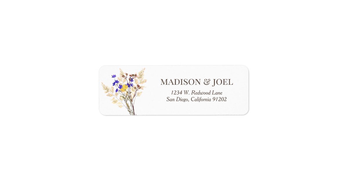 Wild flowers Return Address Label | Zazzle