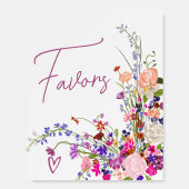 Wild flowers script favors bridal shower foam board | Zazzle