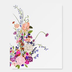 Wild flowers script favors bridal shower foam board | Zazzle