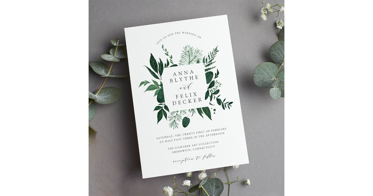 Wild Forest Frame Wedding Invitation | Zazzle