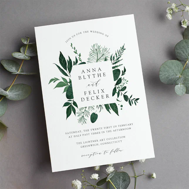 Wild Forest Frame Wedding Invitation | Zazzle