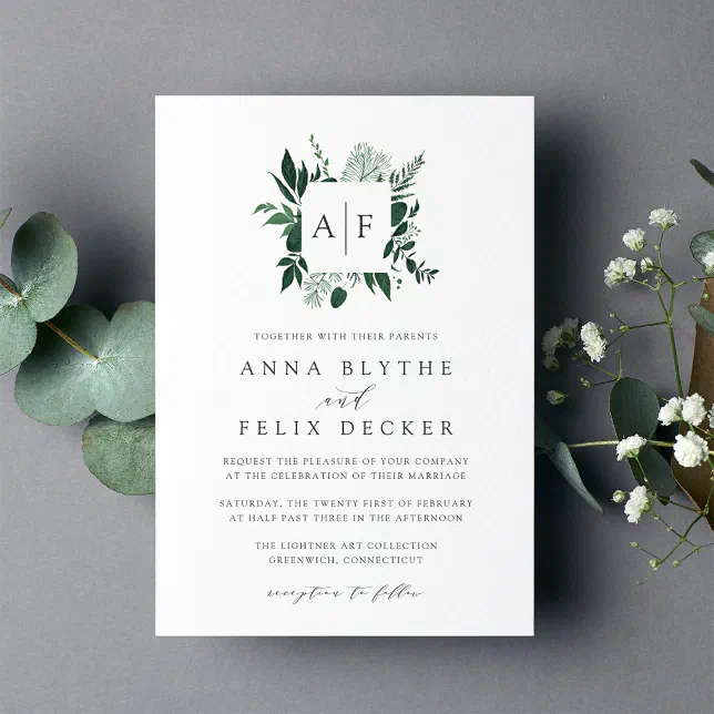 Wild Forest Monogram Wedding Invitation | Zazzle