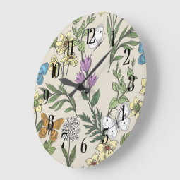 Wild Garden Large Clock | Zazzle