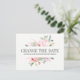 Wild Garden | Pink Flowers WEDDING CHANGE THE DATE Announcement ...