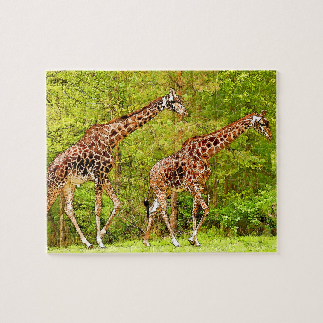 Wild Giraffes - African Wildlife Jigsaw Puzzle | Zazzle