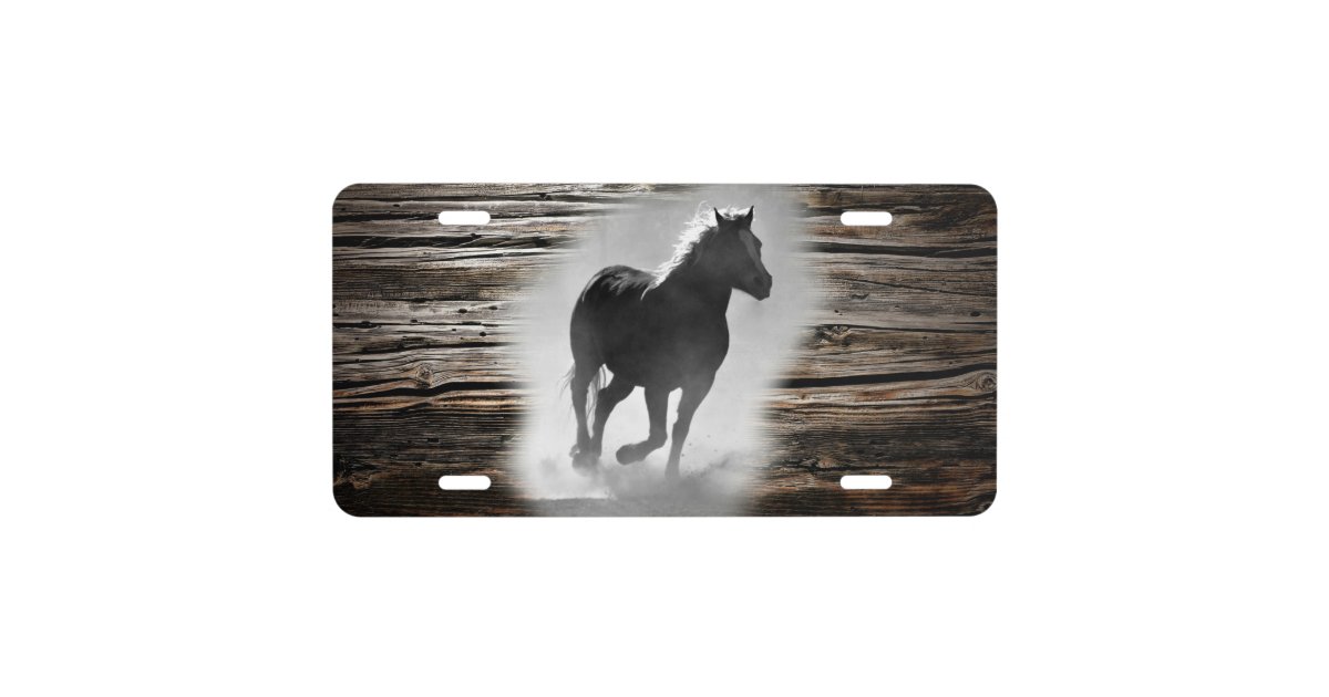 Wild Horse Galloping License Plate | Zazzle