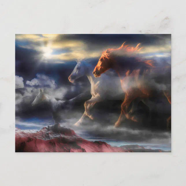 Wild Horse Spirits RUN TILL TOMORROW Postcard | Zazzle