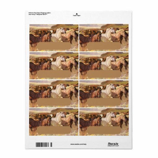 Wild Horses Horse Run Stampede Art Address Label | Zazzle