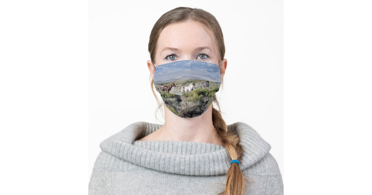 Wild Horses of Sand Wash Basin Adult Cloth Face Mask | Zazzle