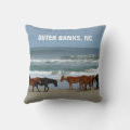 Wild Horses Outer Banks OBX North Carolina Throw Pillow | Zazzle
