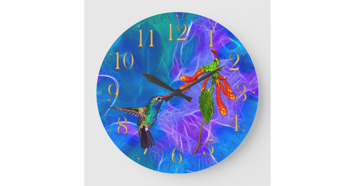 Wild Hummingbird Bird-lover's Art Clock | Zazzle