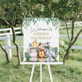 Wild Jungle Animals Birthday Welcome Sign | Zazzle