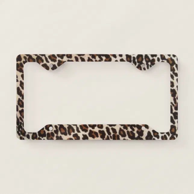 Wild Leopard Print License Plate Frame | Zazzle
